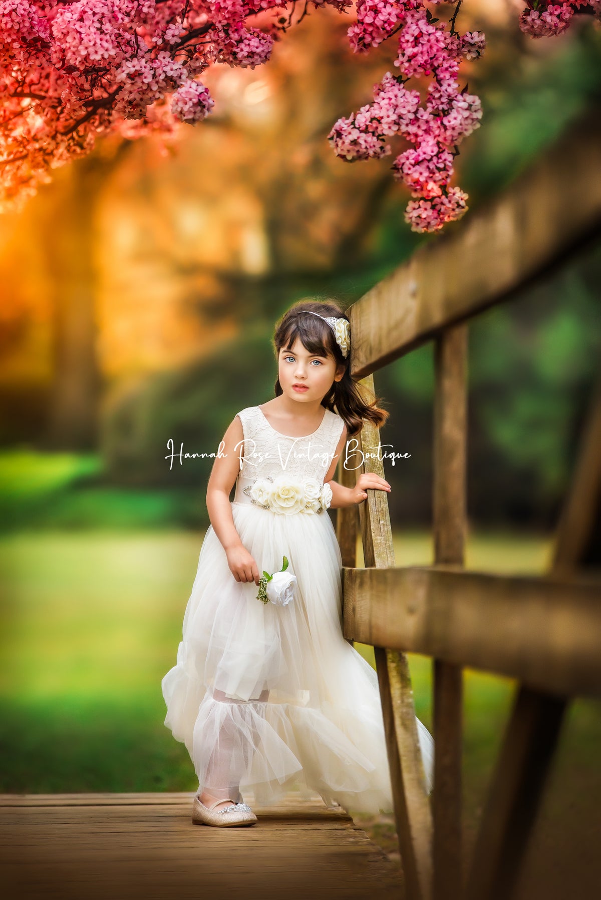 Dark Green Flower Girl Dresses - Hannah Rose Vintage Boutique