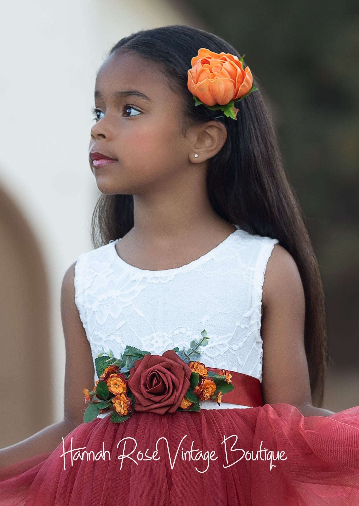 Rust Flower Girl Dress | Hannahrosevintageboutique.com